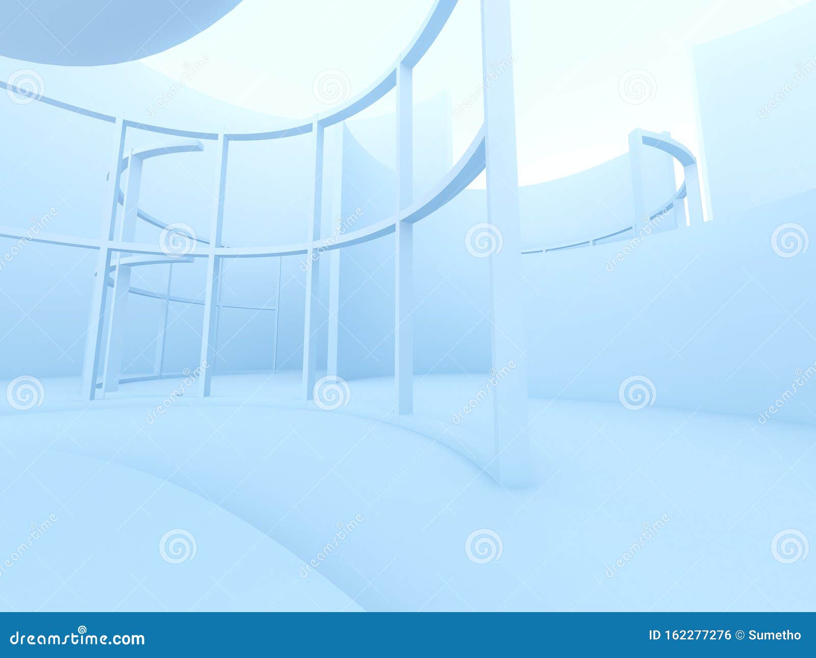 Futuristic Interior Decorate White Abstract Curve Form Stock ...
