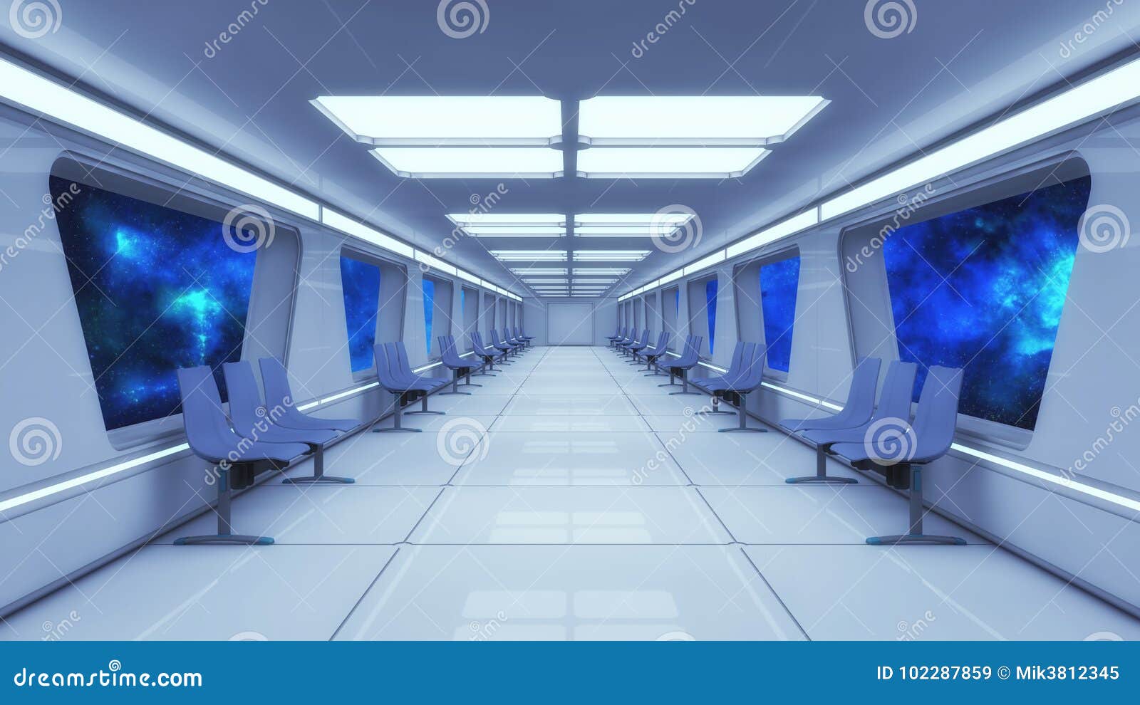 Futuristic Interior Design Background Stock Illustration - Illustration ...