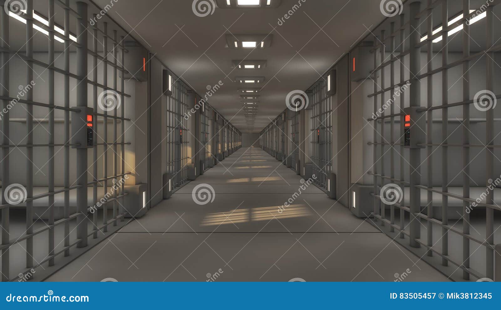 Futuristic interior jail stock illustration. Illustration of federal ...