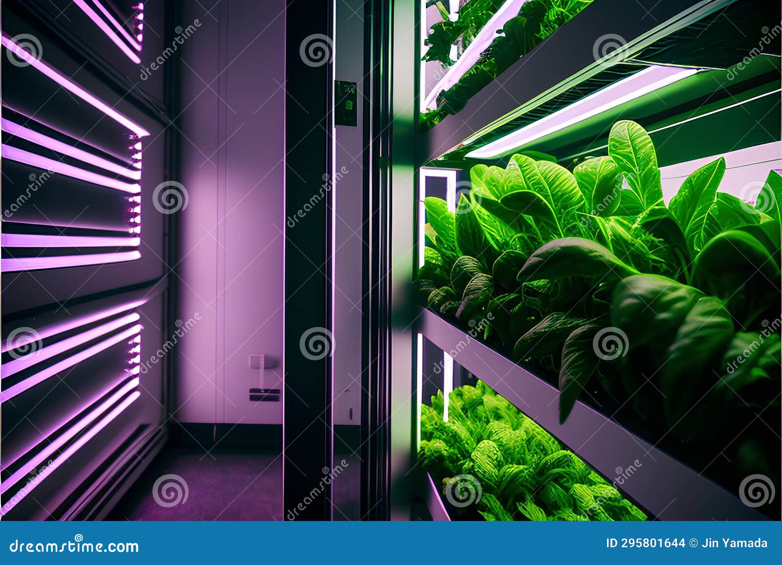 Futuristic Interior of a Modern Server Room with a Green Plant Stock ...