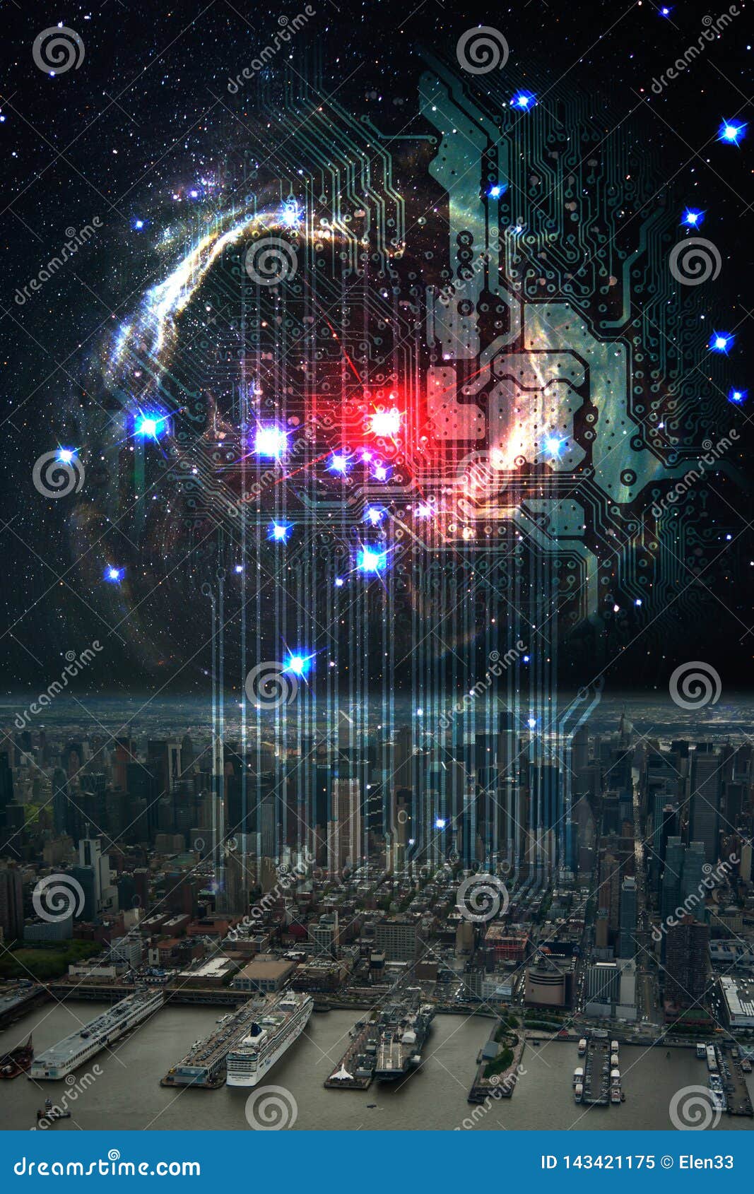 Futuristic Internet of Things IoT Links the Physical and Digital Worlds ...