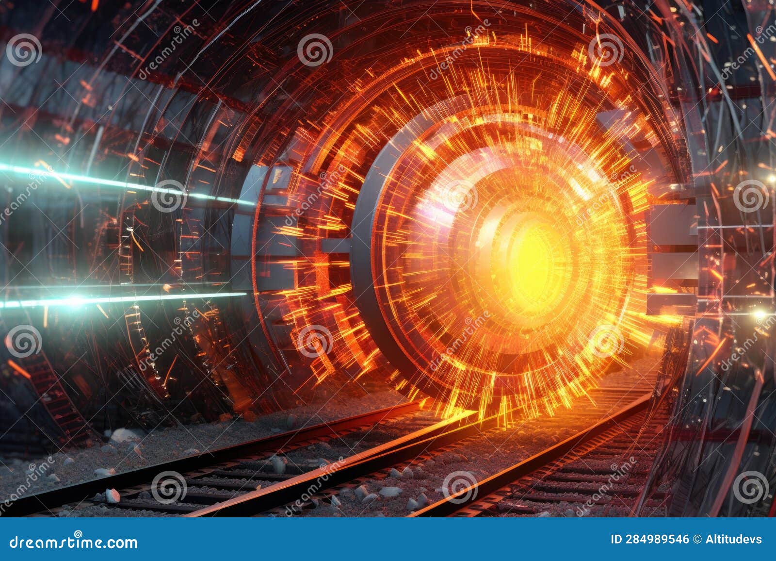 Futuristic Interpretation of the Particle Acceleration Process Stock ...