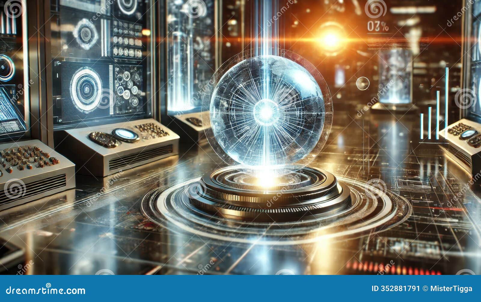 A Futuristic, Intricately Designed Cockpit or Control Room from a ...