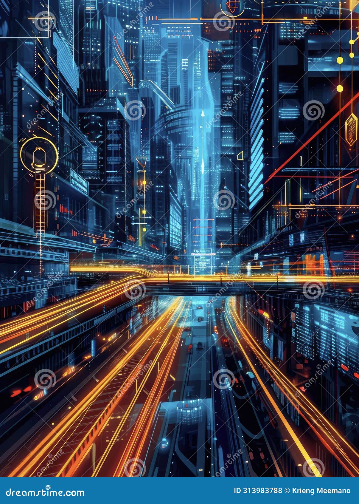 Futuristic IoT Enabled Urban Concept Smart Life and Technologically ...