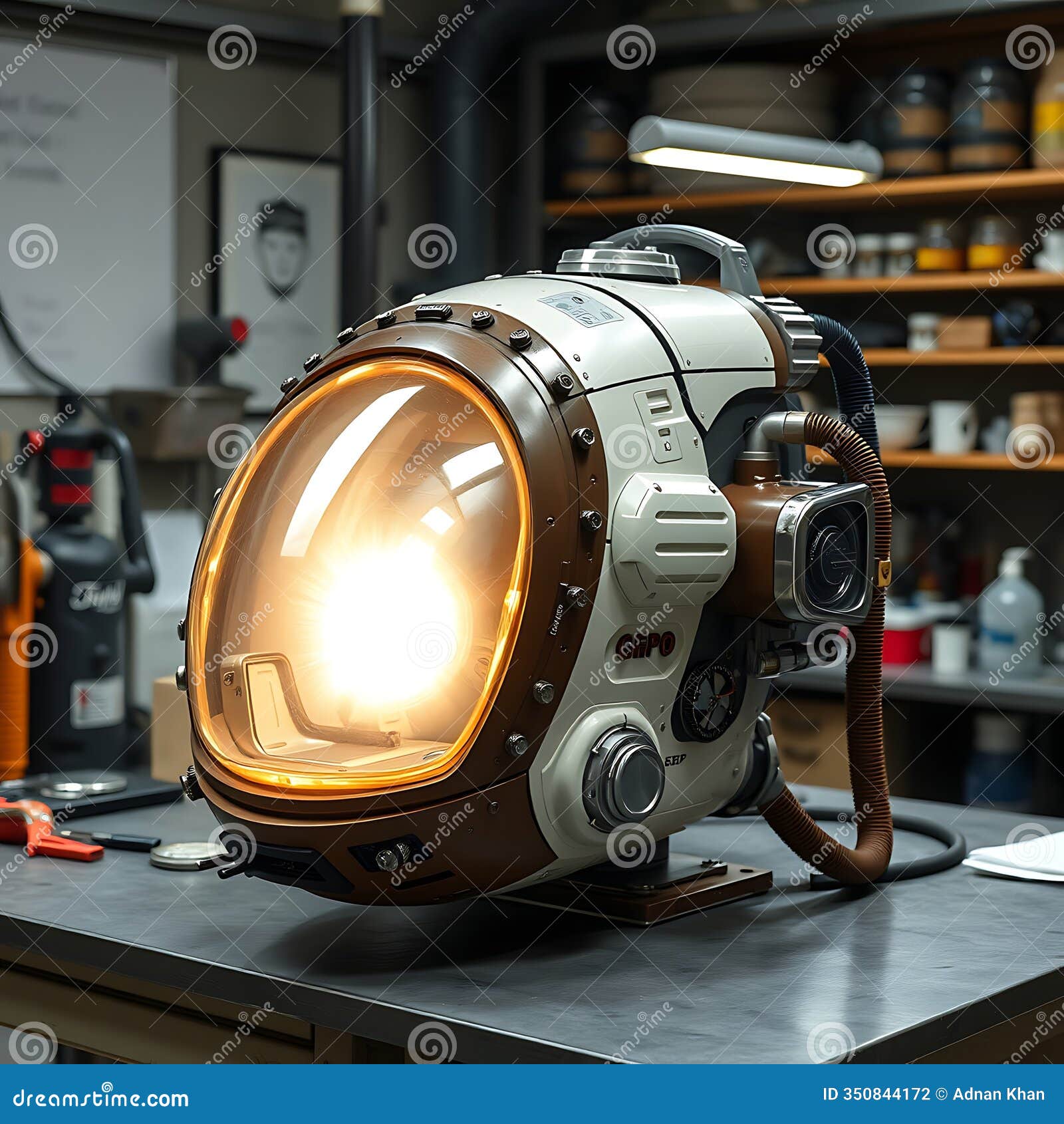 A Futuristic Jetpack Sitting on a Scientist S Workbench Stock ...