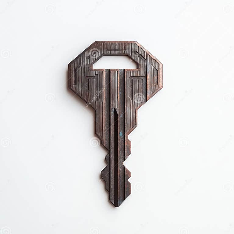A Futuristic Key with Geometric Patterns and Sharp Angles, Modern and ...