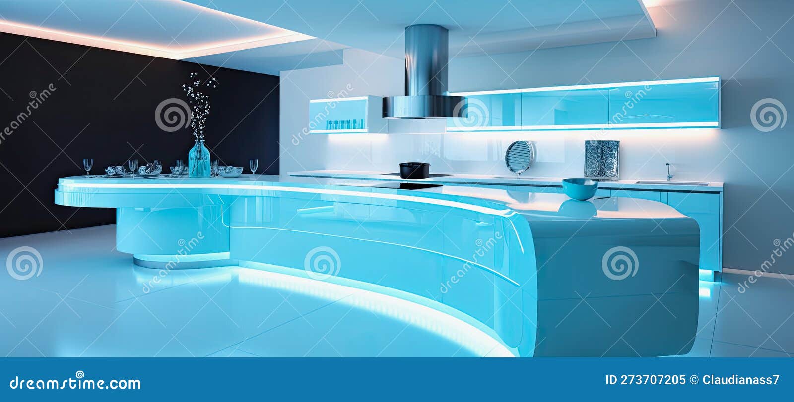 Futuristic Kitchen Design, Generative Ai Royalty-Free Illustration ...