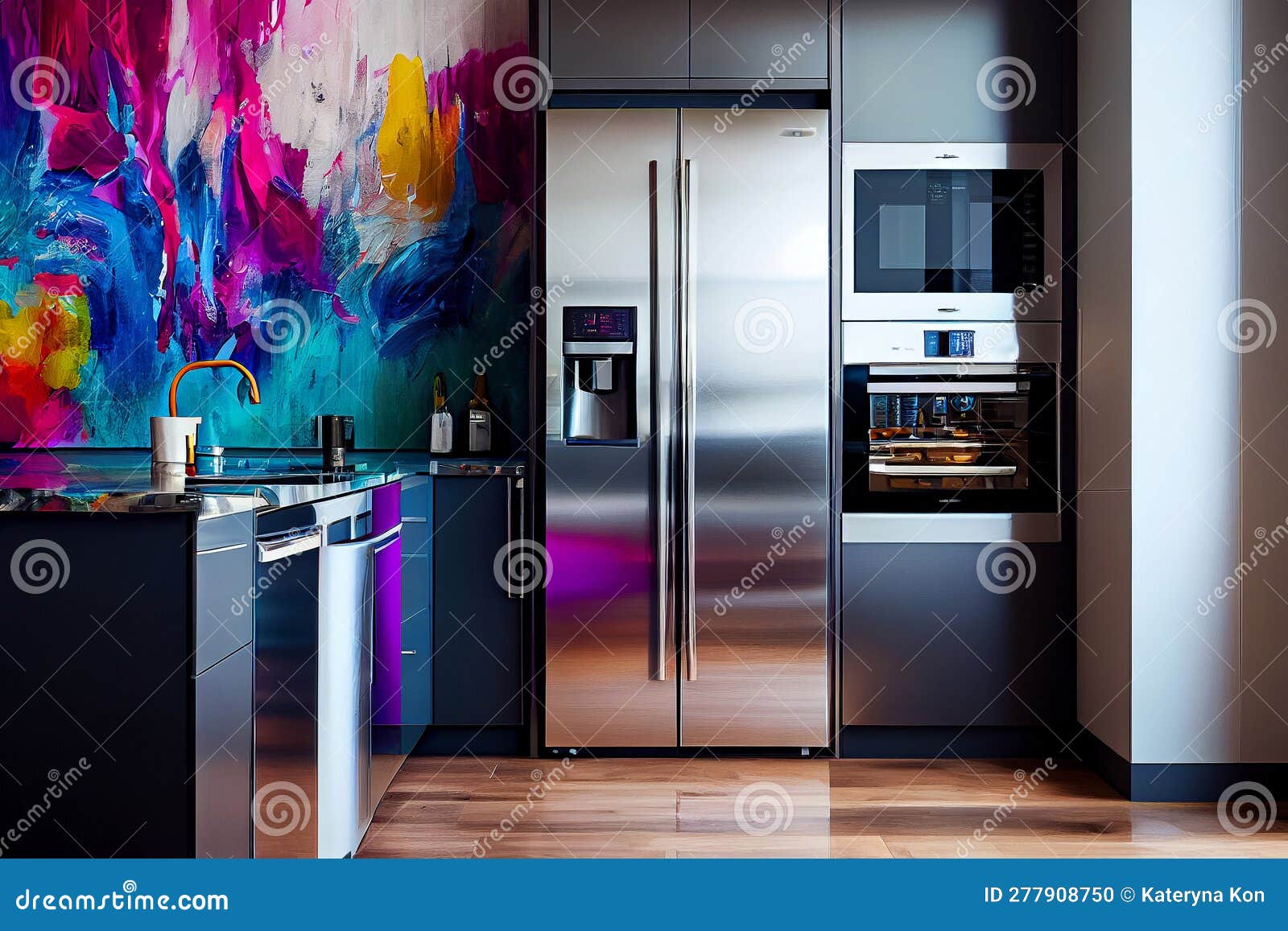 A Futuristic Kitchen Interior, with Modular and Customizable Design ...