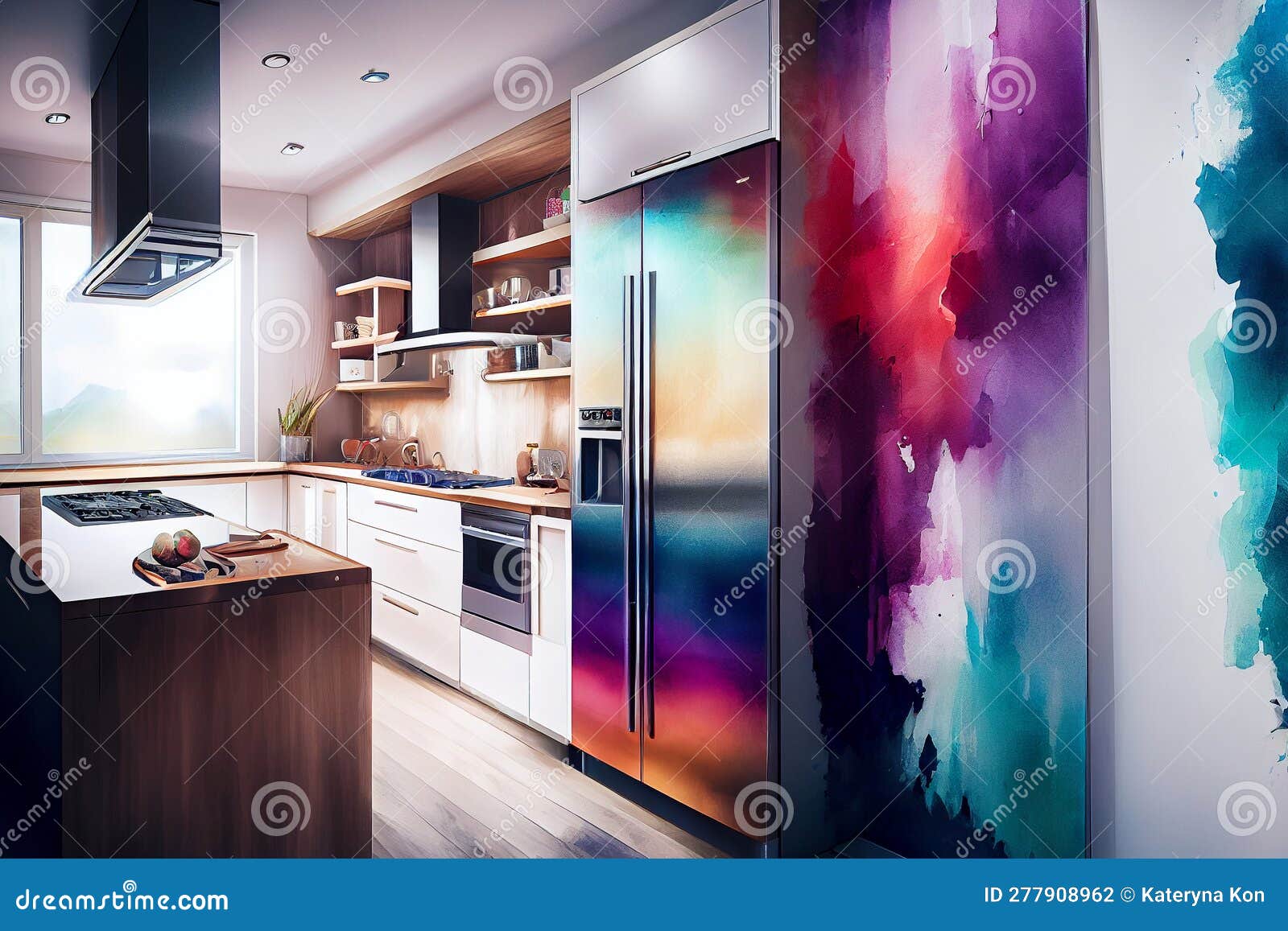 A Futuristic Kitchen Interior, with Modular and Customizable Design ...