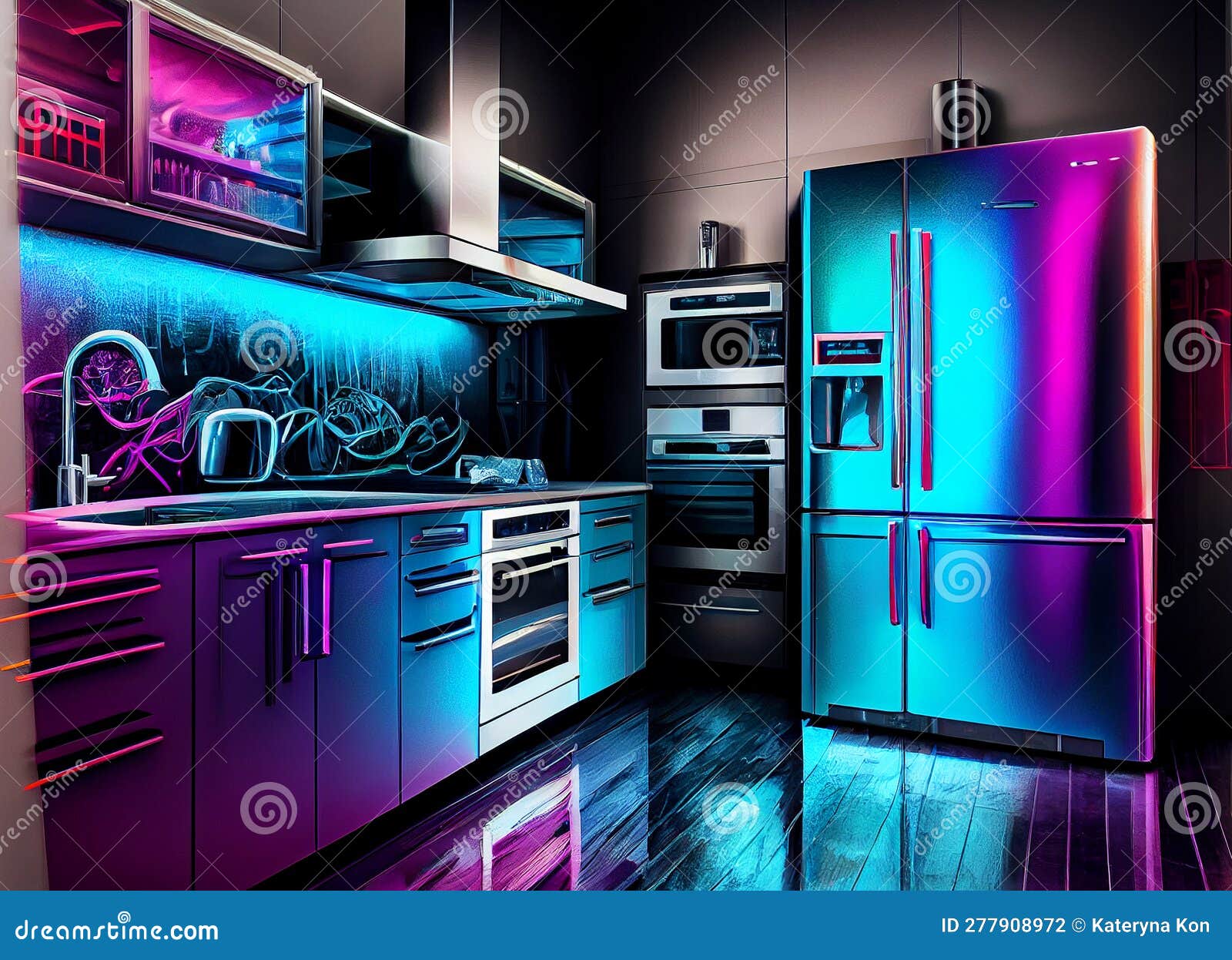 A Futuristic Kitchen Interior, with Modular and Customizable Design ...