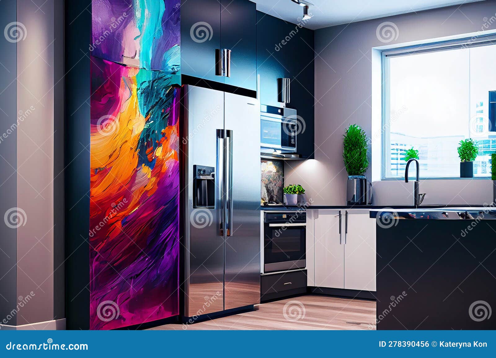 A Futuristic Kitchen Interior, with Modular and Customizable Design ...