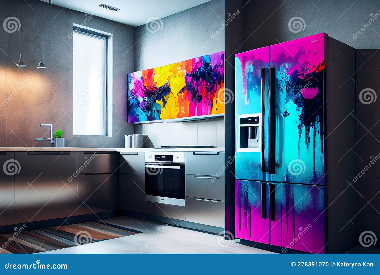 A Futuristic Kitchen Interior, with Modular and Customizable Design ...
