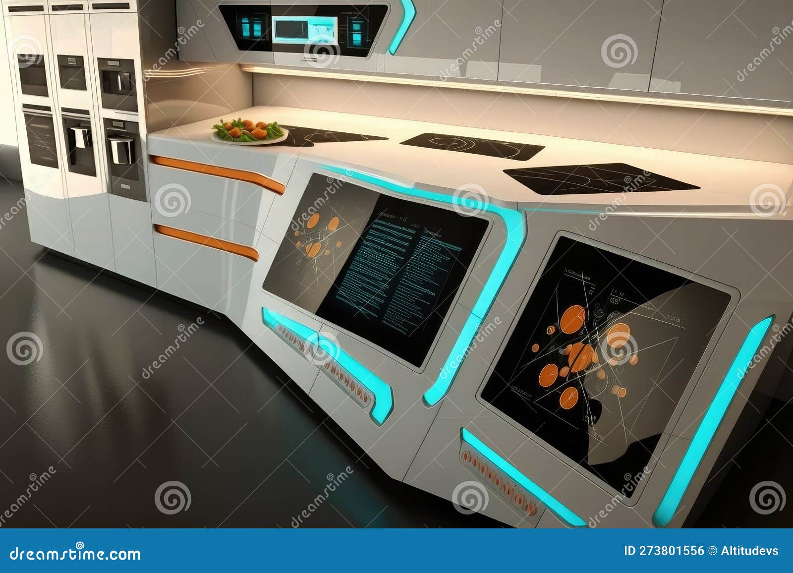 Futuristic Kitchen, with Sleek and Modern Design, Featuring Touch ...
