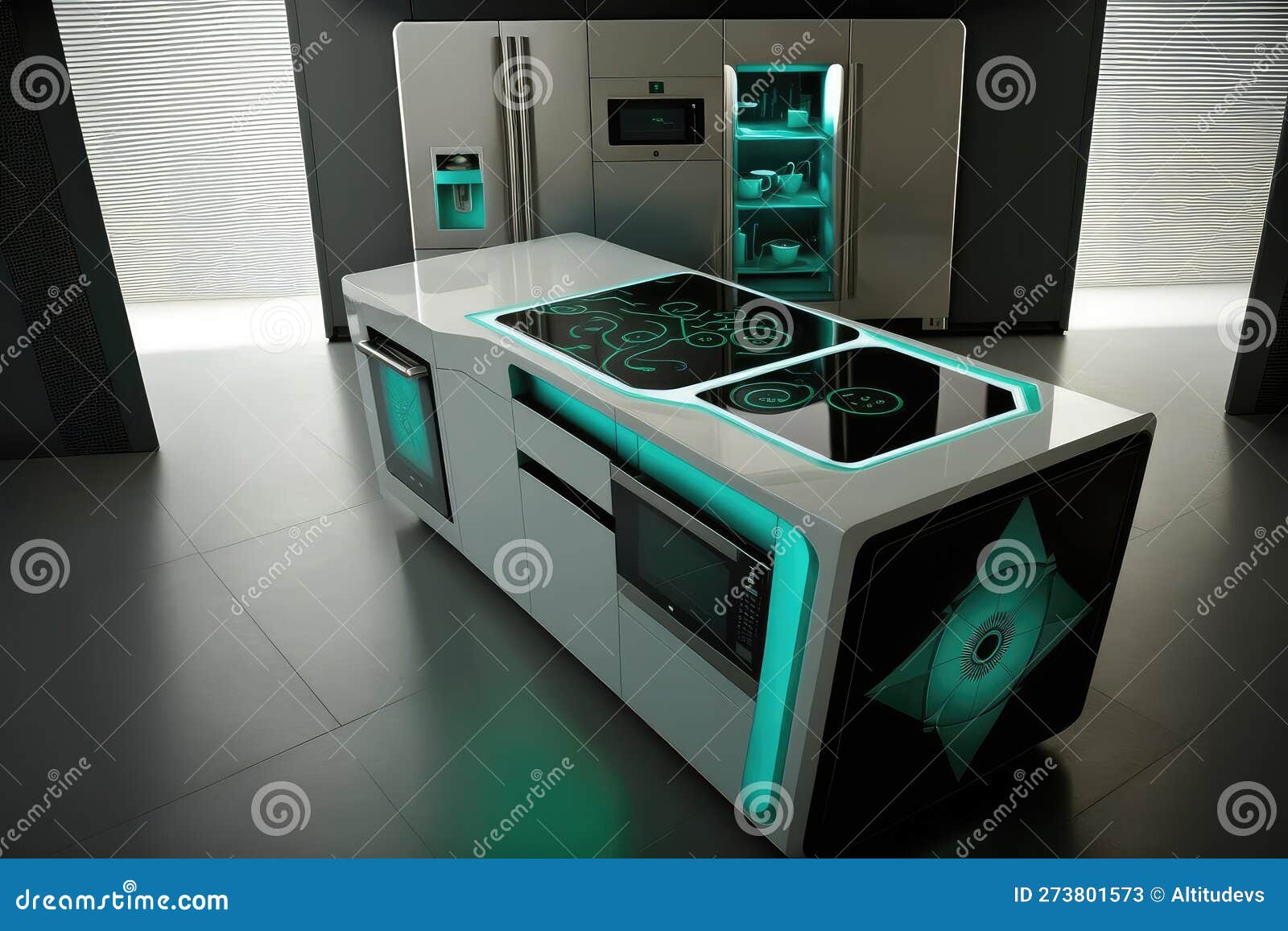 Futuristic Kitchen, with Sleek and Modern Design, Featuring Touch ...