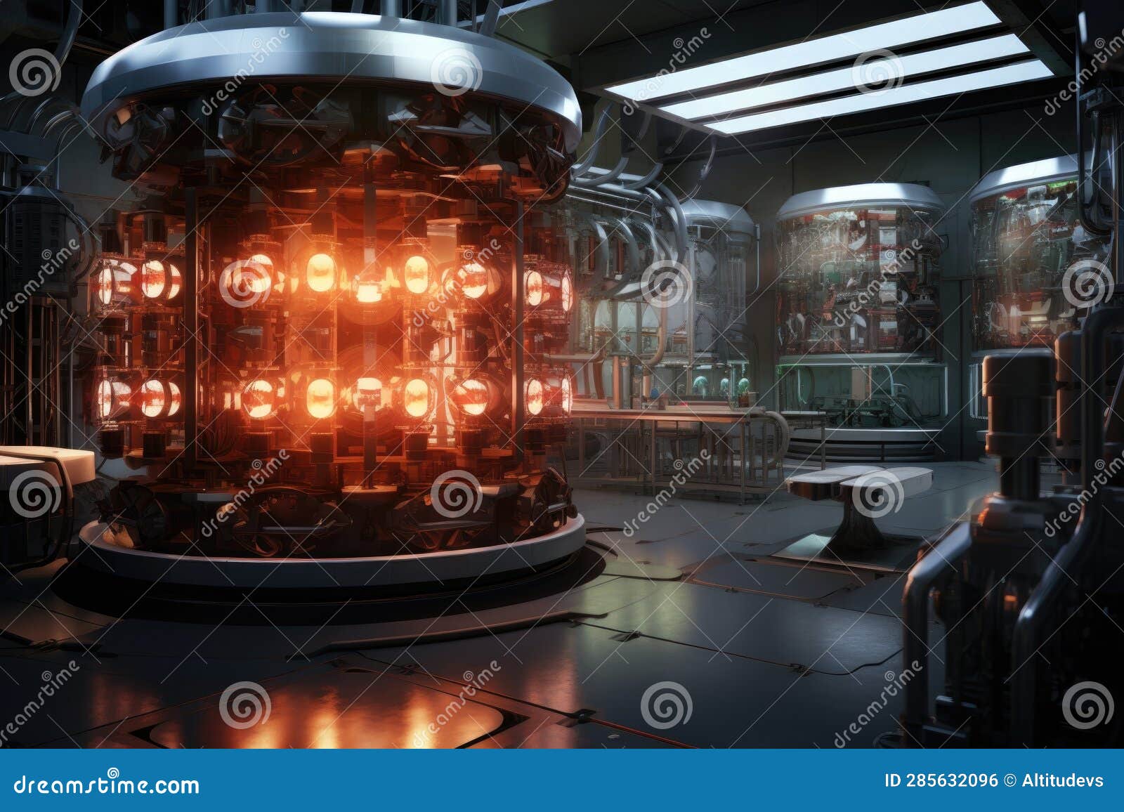 Futuristic Lab Setup for Nuclear Battery Research Stock Photo - Image ...