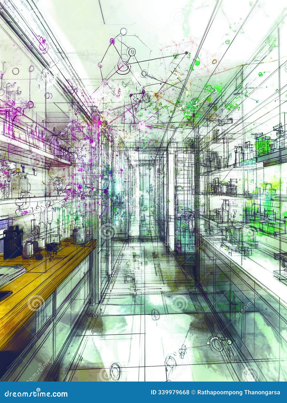 Futuristic Laboratory Concept Stock Photo - Image of connections ...