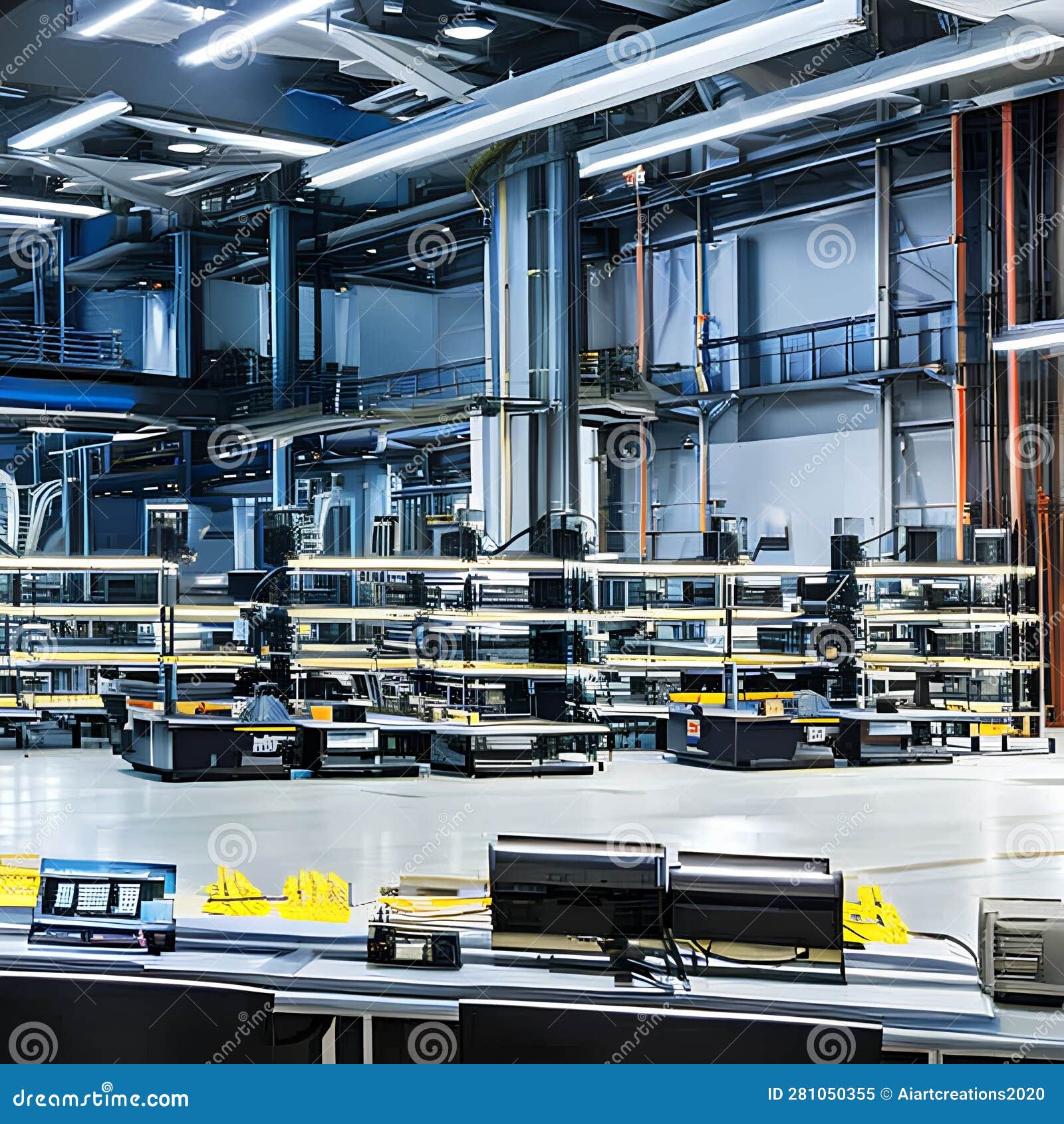 A Futuristic Laboratory Filled with Advanced Technology and Scientists ...