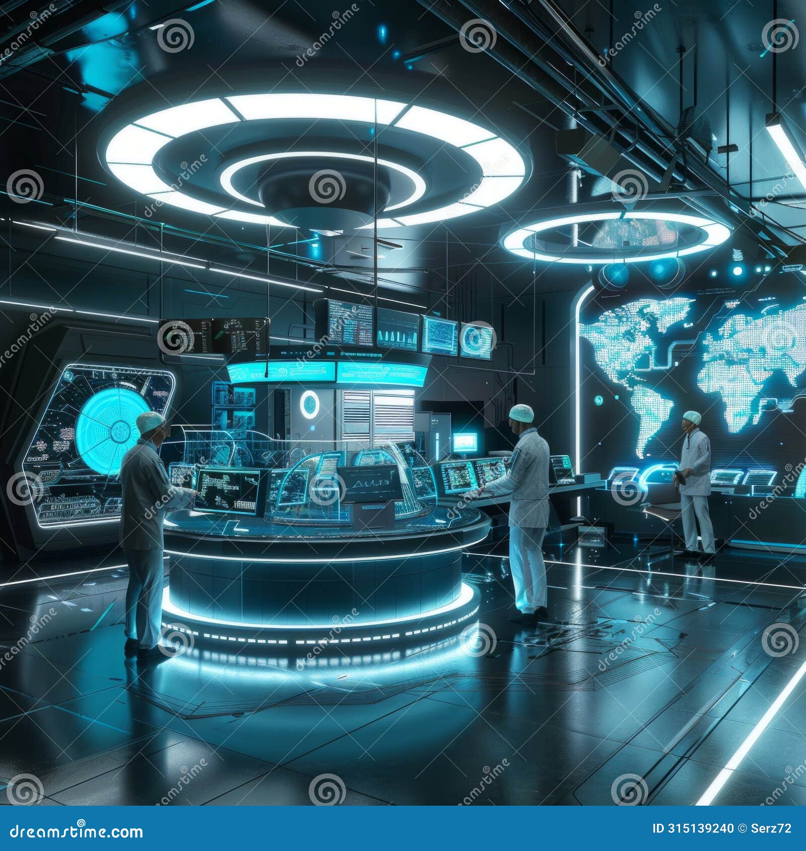 Futuristic Laboratory of the Future, Scientific Cyber Research, Cyber ...