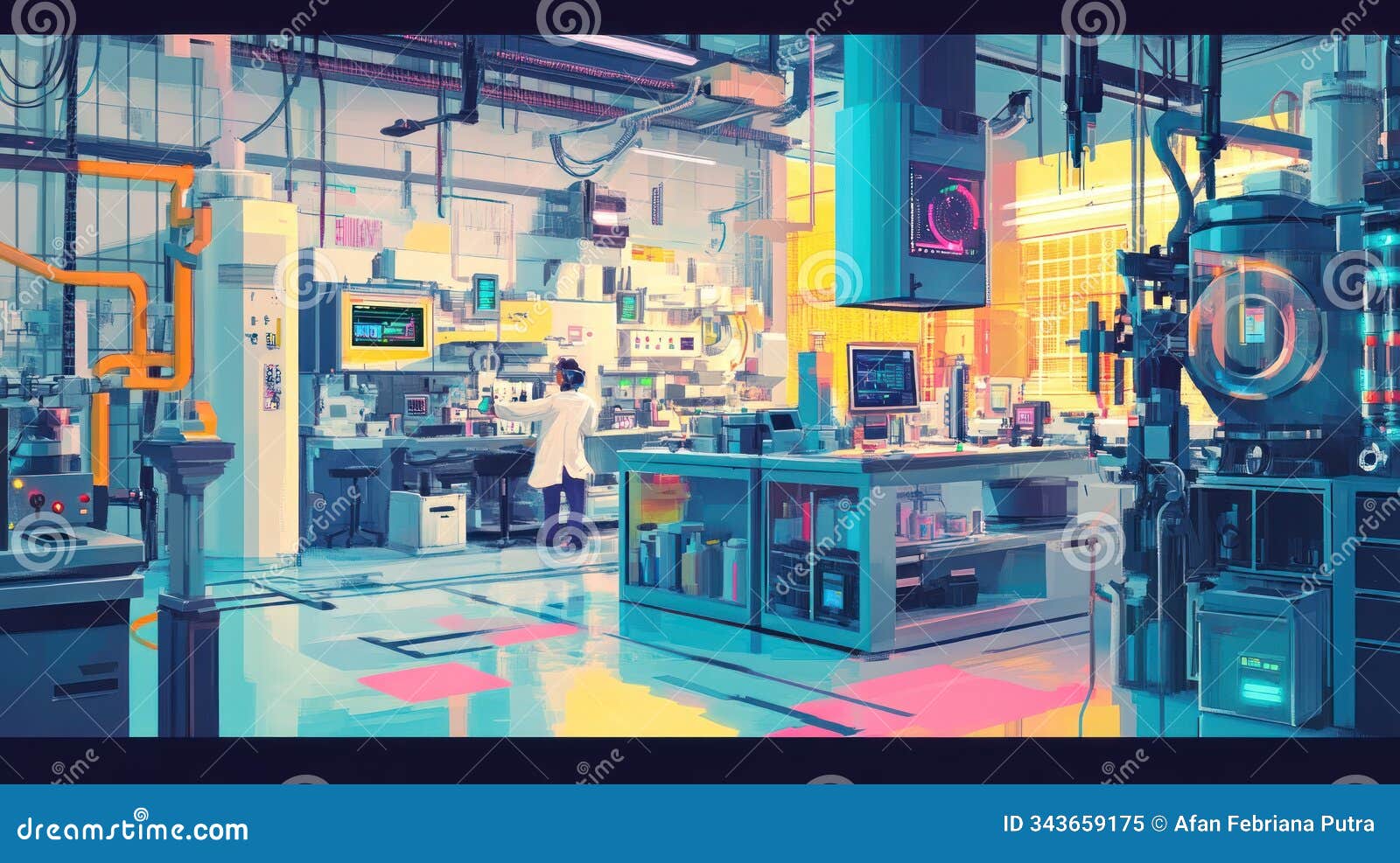 Futuristic Laboratory With Researchers Royalty-Free Stock Photo ...