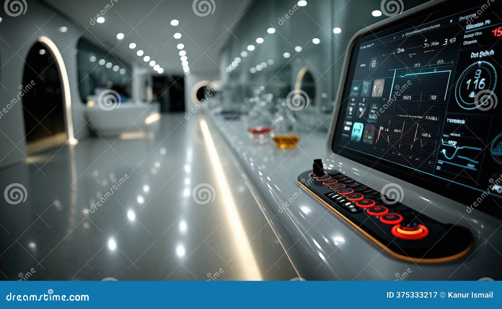 A Futuristic Laboratory Filled With Advanced Technology And Scientists ...