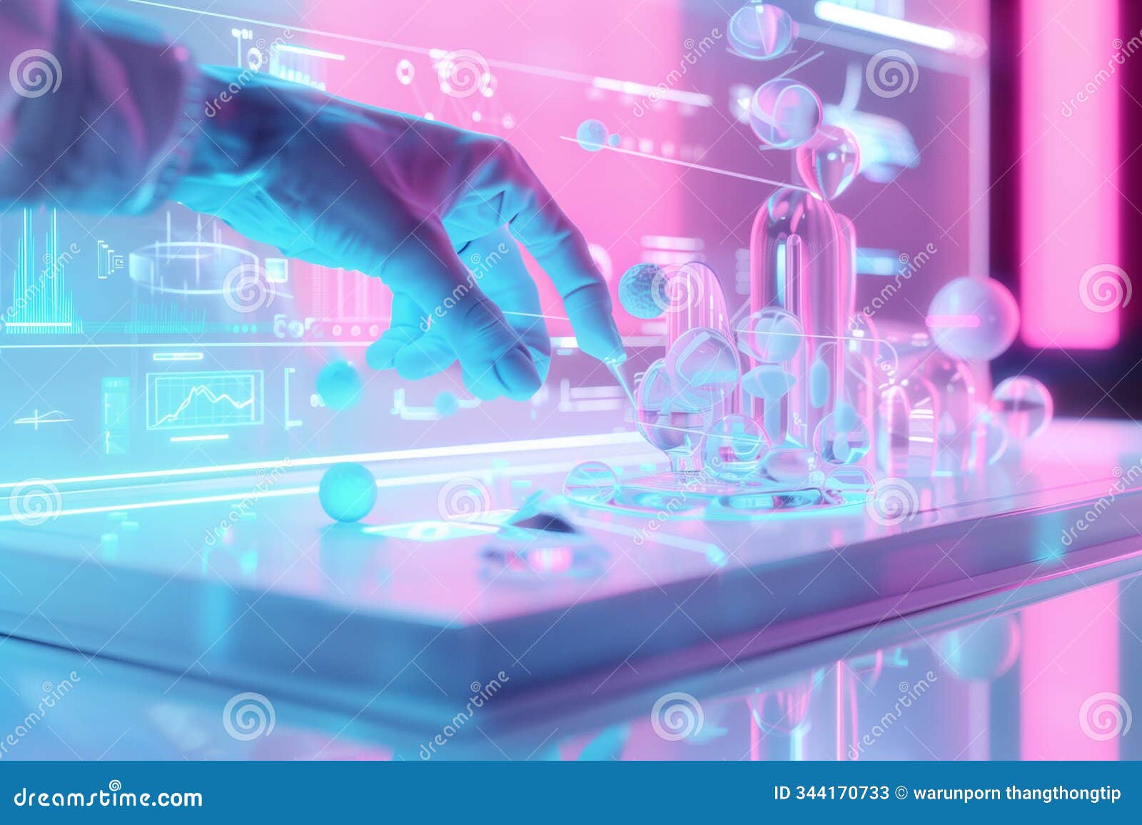 Futuristic Laboratory Science Data Analysis Biomedical Research ...