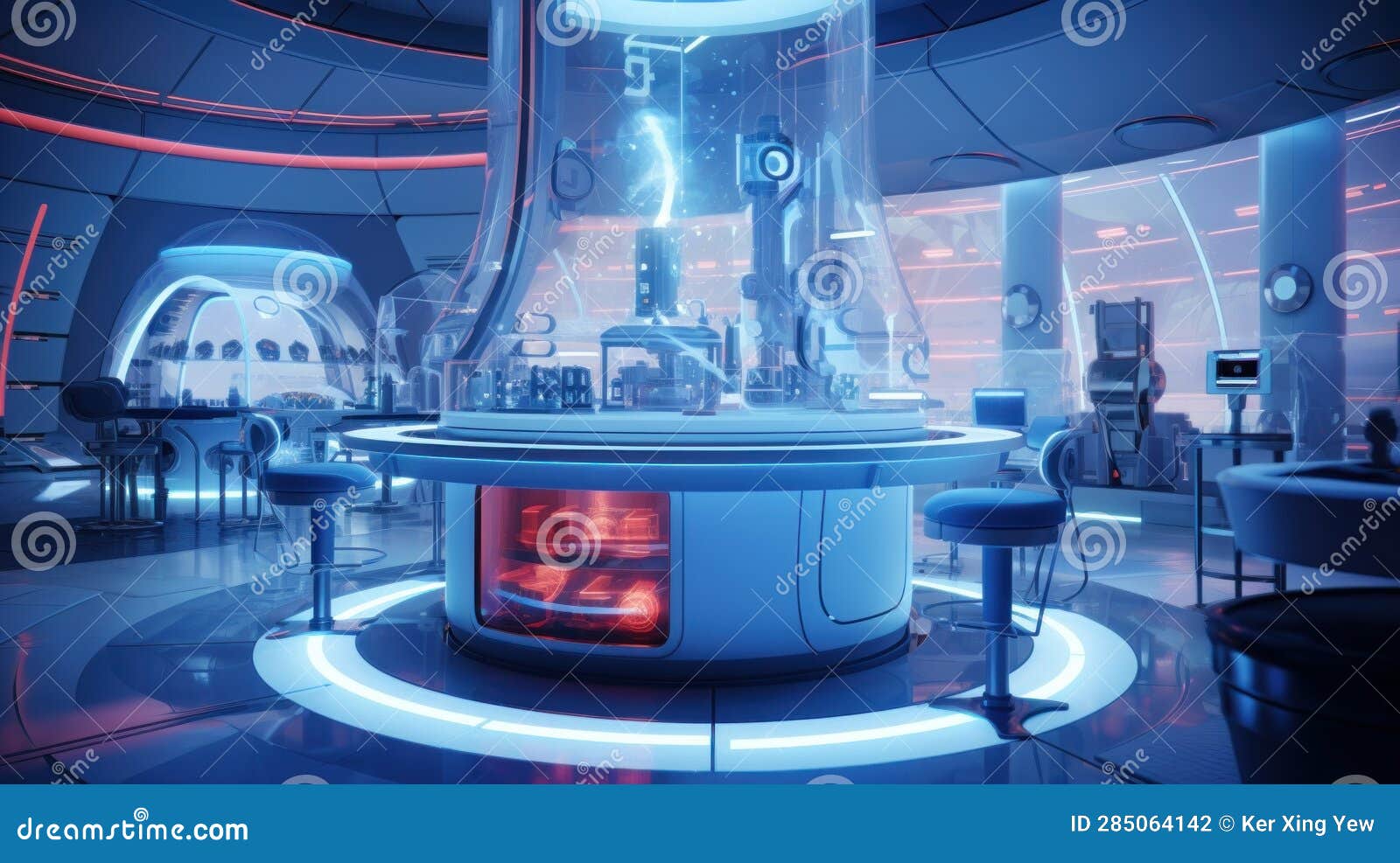 Futuristic Laboratory with Scientific Equipment Stock Illustration ...