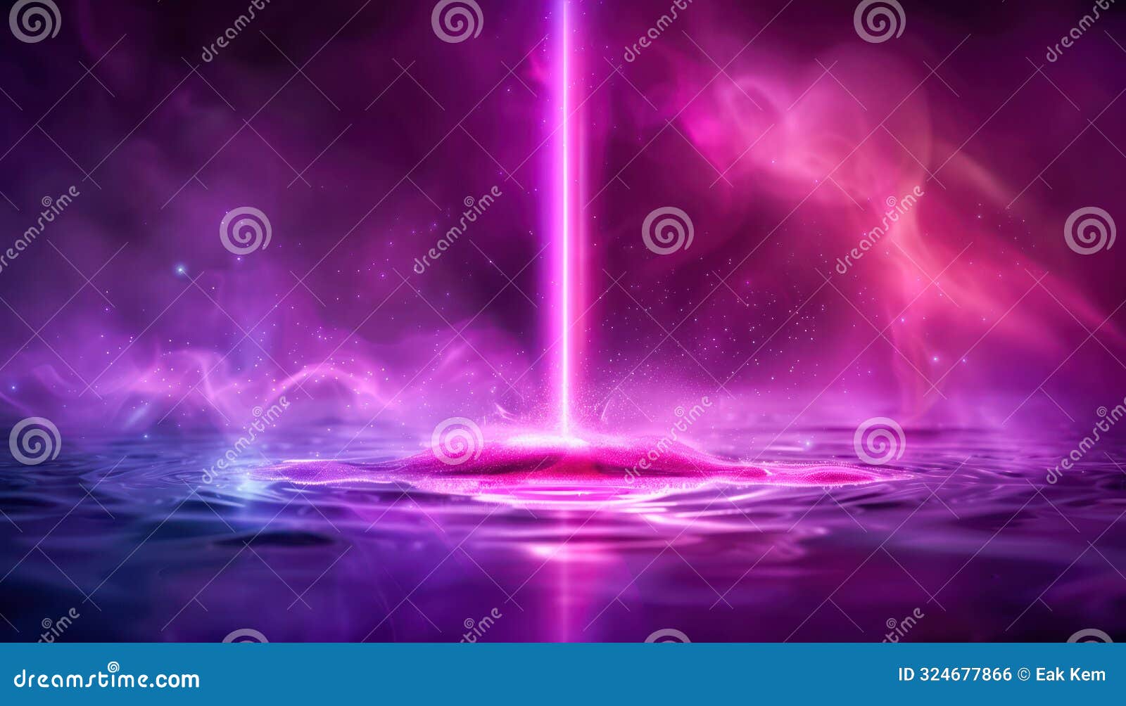 Futuristic Landscape with Glowing Light Beacon Sending Advanced Signals ...