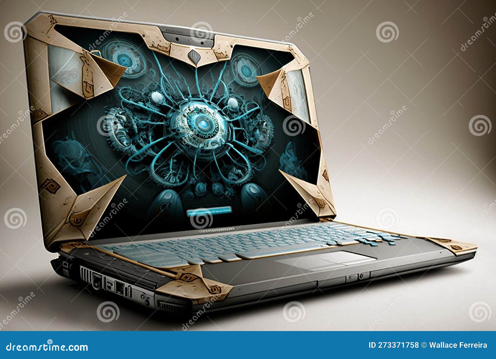 Futuristic Laptop Design. Generative AI. Stock Illustration ...