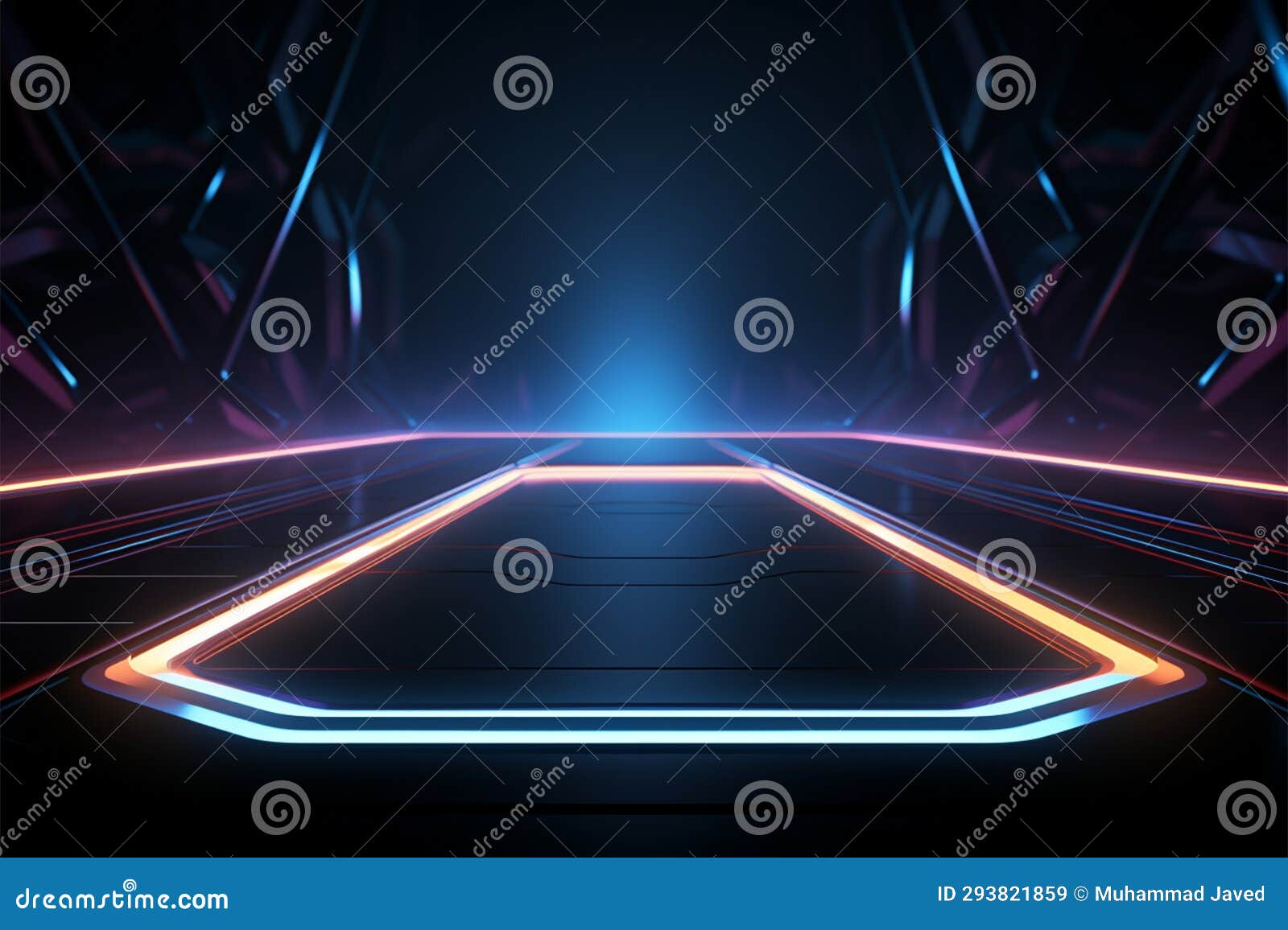 Futuristic Laser Horizon a Modern, Abstract 3D Technology Backdrop ...