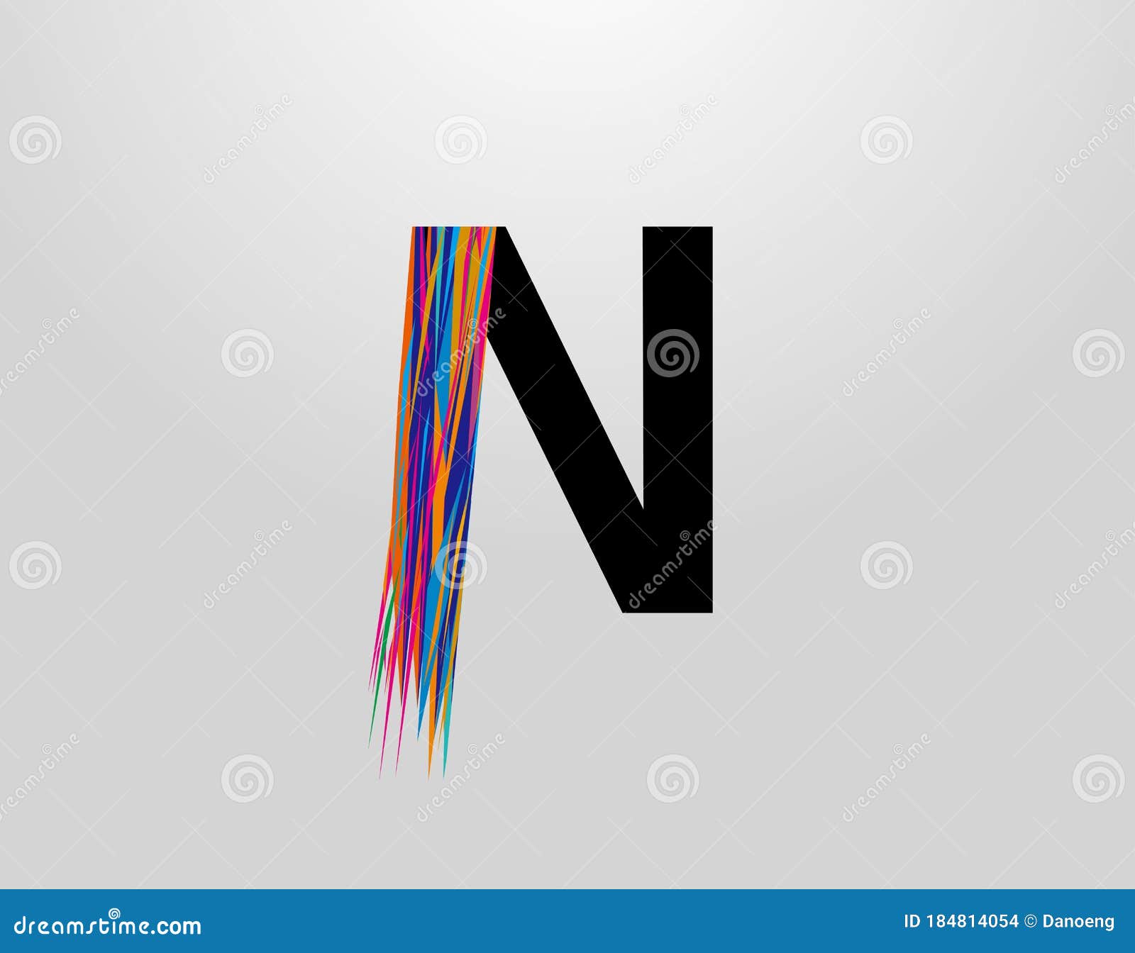 Futuristic Letter N Logo. Initial N with Creative Colorful Strips Stock ...