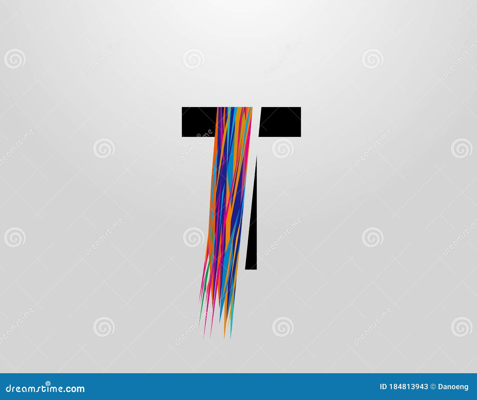 Futuristic Letter T Logo. Modern Initial T with Creative Colorful ...