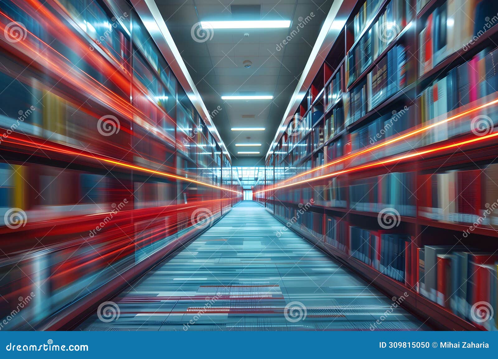 Futuristic Library With Towering Data Center And Glass Exterior Royalty ...