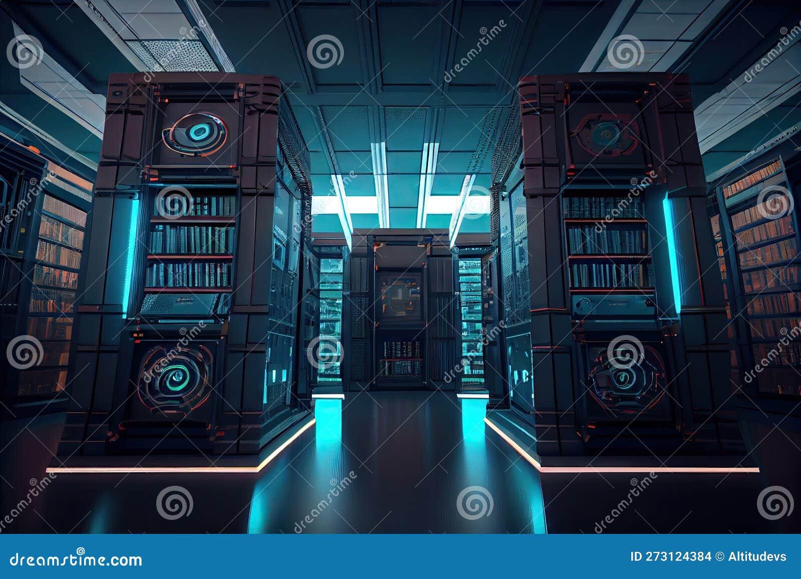 Futuristic Library Data Center with Interactive Gaming and Vr ...
