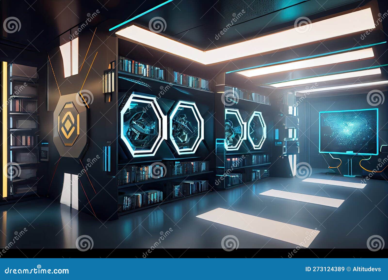 Futuristic Library Data Center with Interactive Gaming and Vr Technology for a New Learning ...