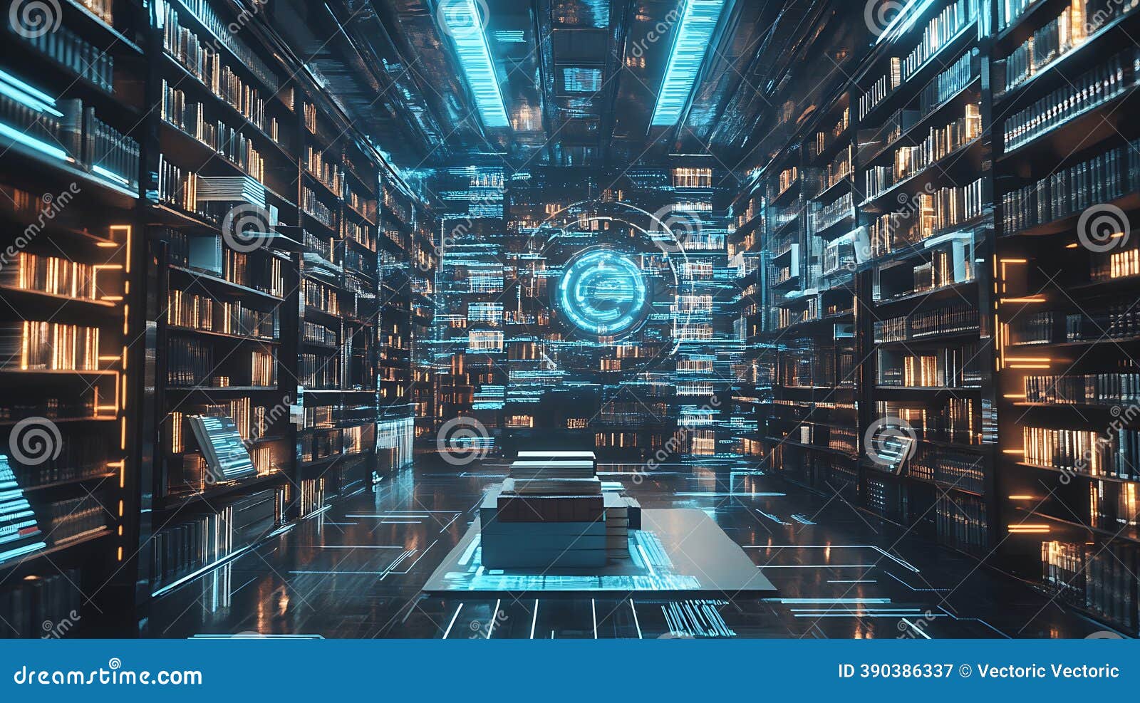 Futuristic Library Interior Design Royalty-Free Stock Image ...