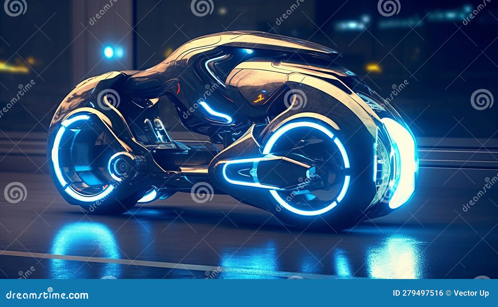 Futuristic Light Cycle. Generative AI Stock Photo - Image of energy ...