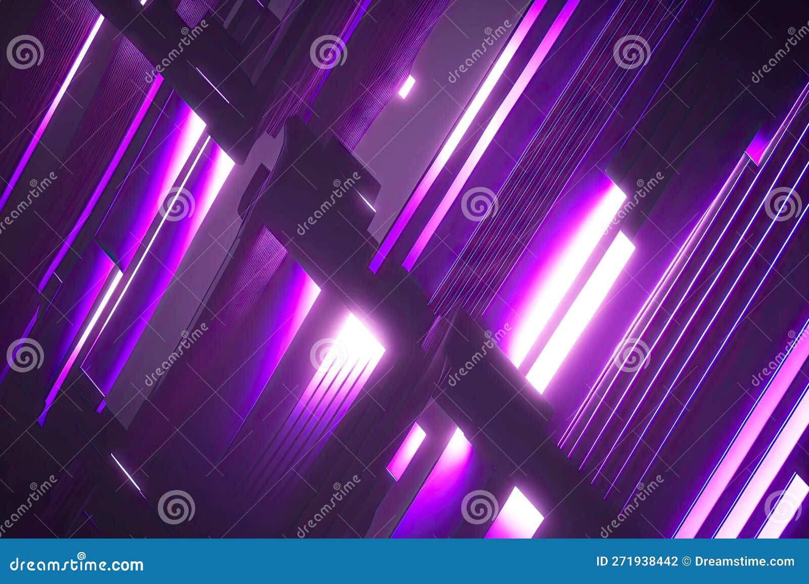 Futuristic Light Lines of Purple Color As 3d Render Abstract Geometric ...