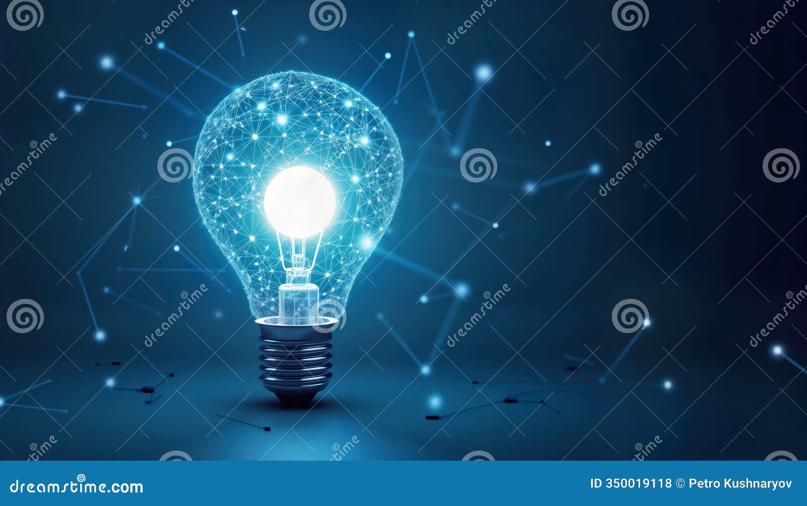 Futuristic Lightbulb Design with Glowing Network of Connections ...