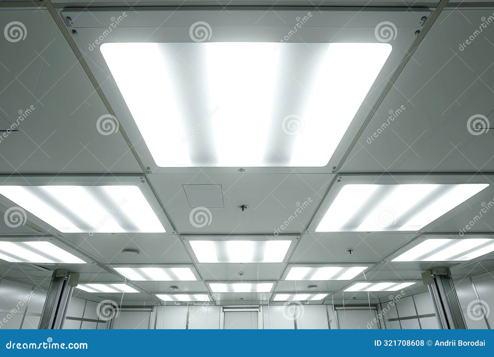 Futuristic Lighting Solutions for Cleanroom Ceilings. Stock ...