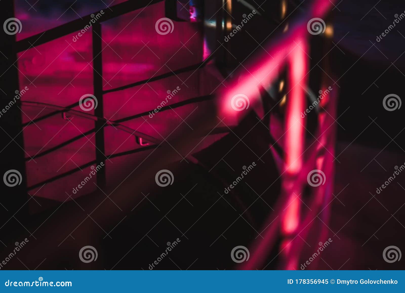 Futuristic Lights that Shine on the Fence, Creating an Interesting ...