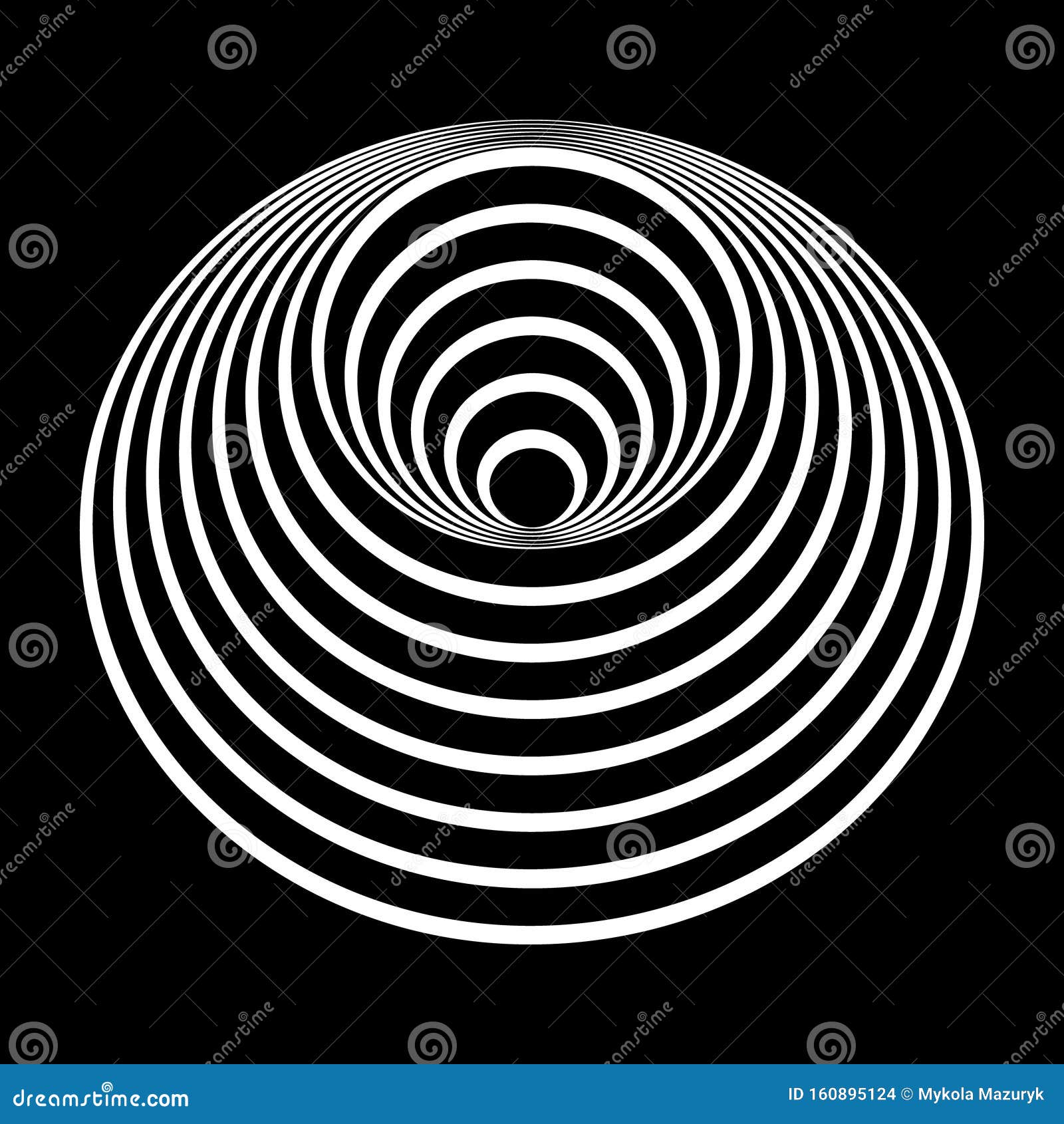 Futuristic Line Art. White Circles on Black Background Stock Vector ...