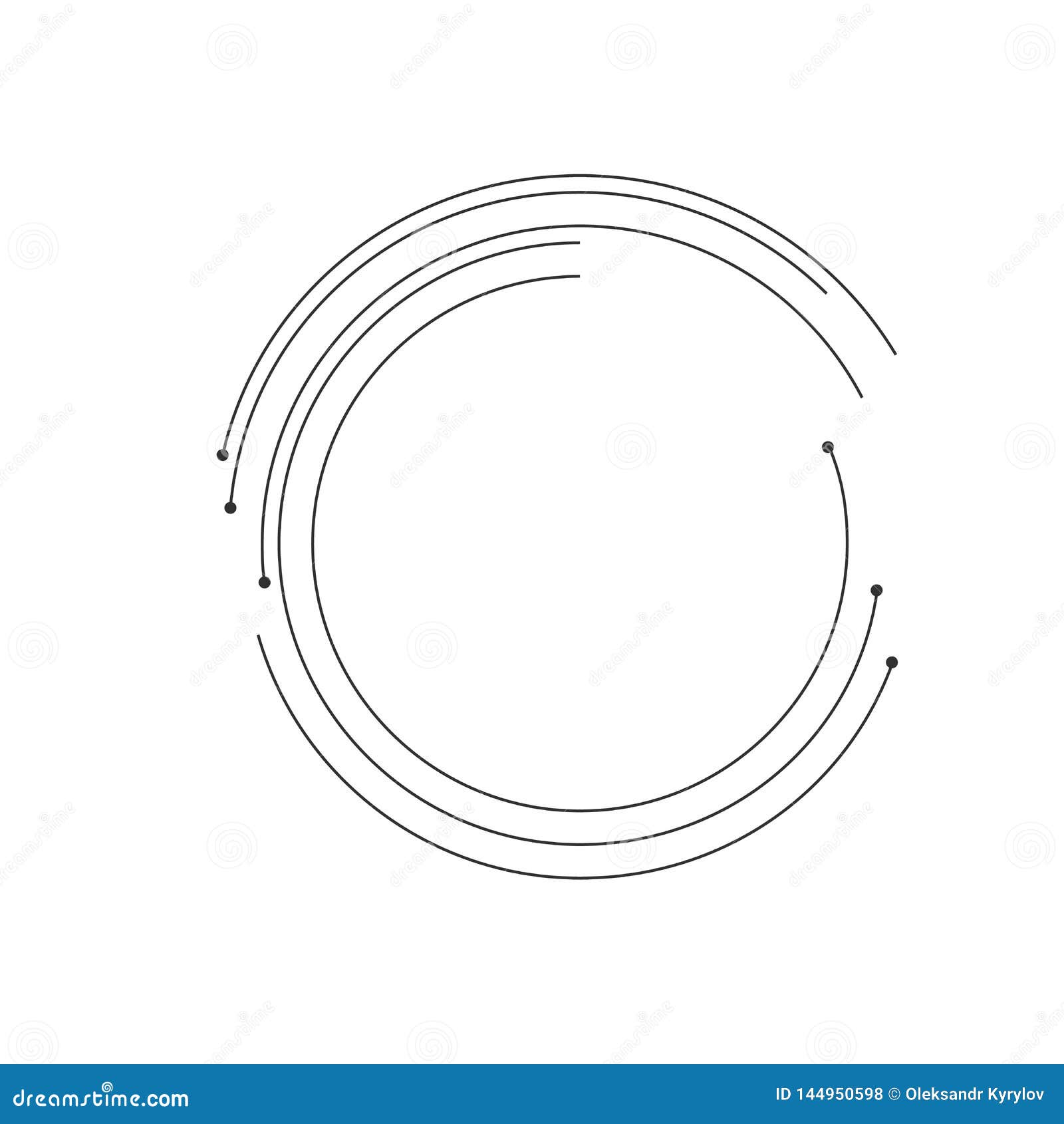 Futuristic Lines in Circle Form . Spiral Illustration .Technology Round ...