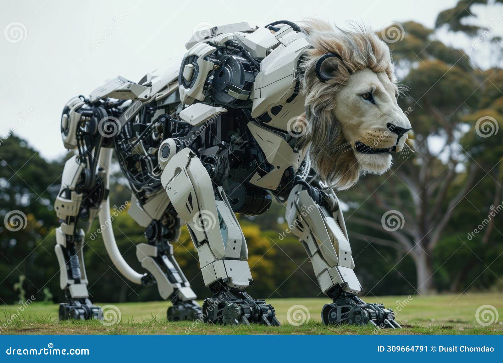 Futuristic Lion Robot, Mechanical Robot. Generative AI Stock Image ...