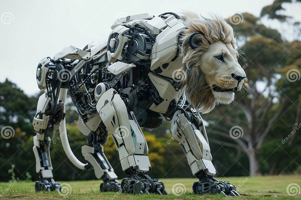 Futuristic Lion Robot, Mechanical Robot. Generative AI Stock Image ...