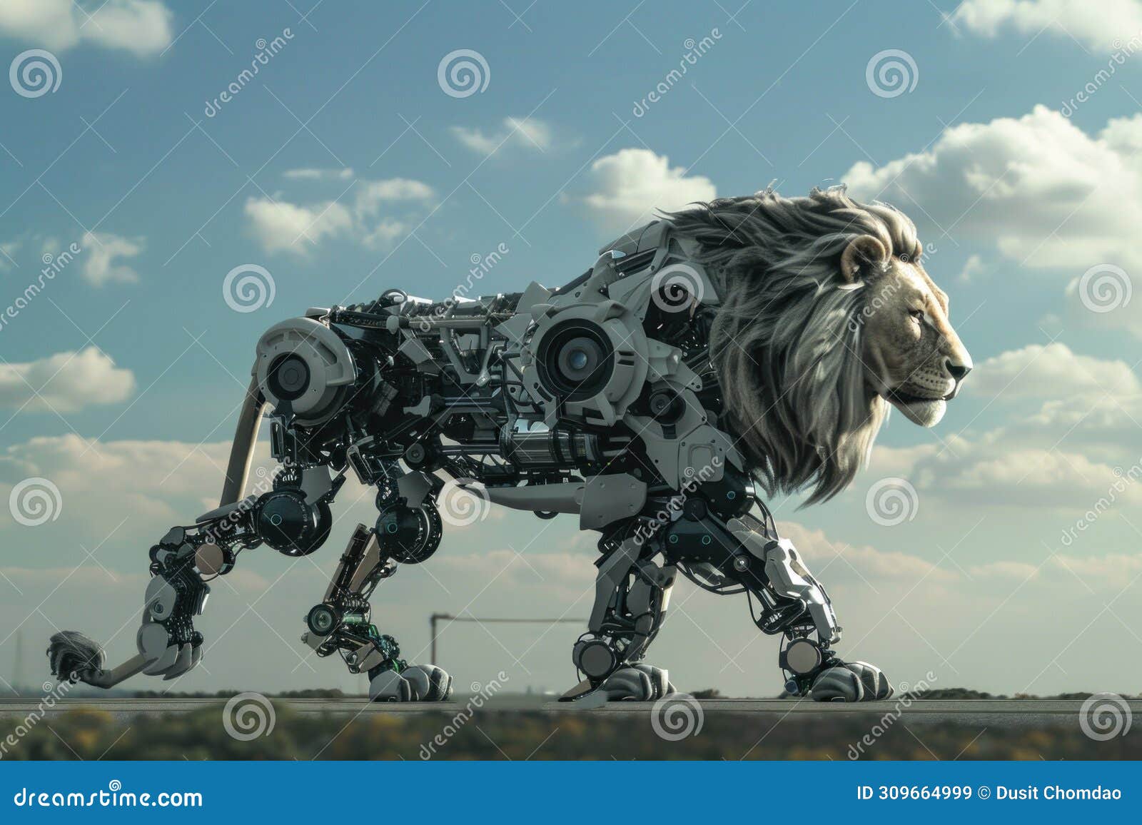 Futuristic Lion Robot, Mechanical Robot. Generative AI Stock Image ...