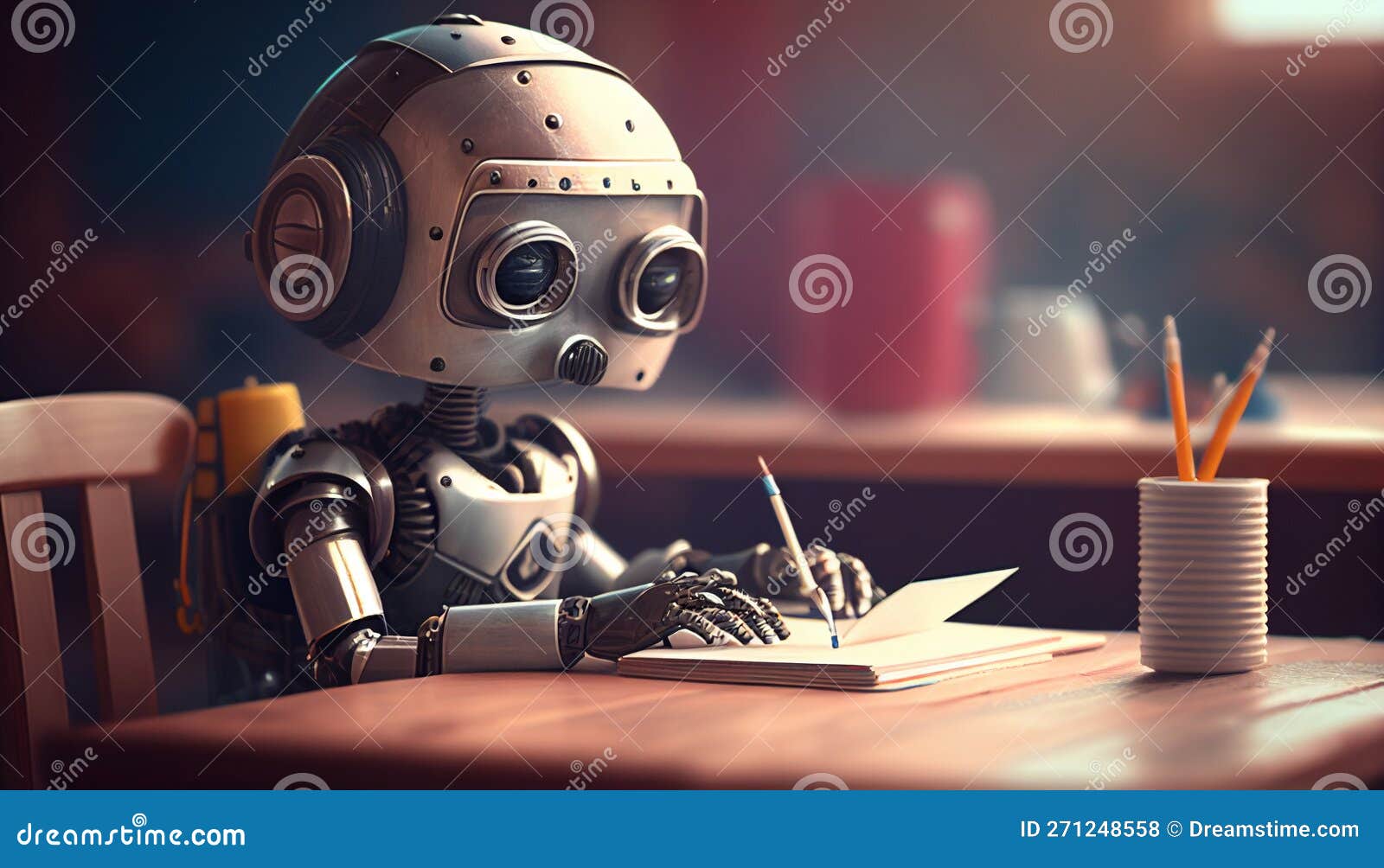 Robot Studies A Coronavirus With Gauze Mask Medical,nano Robot With ...