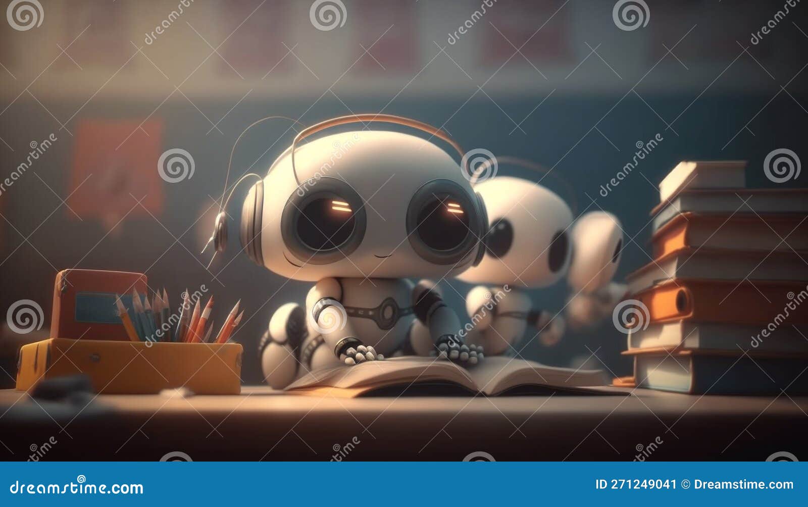 Robot Studies A Coronavirus With Gauze Mask Medical,nano Robot With ...