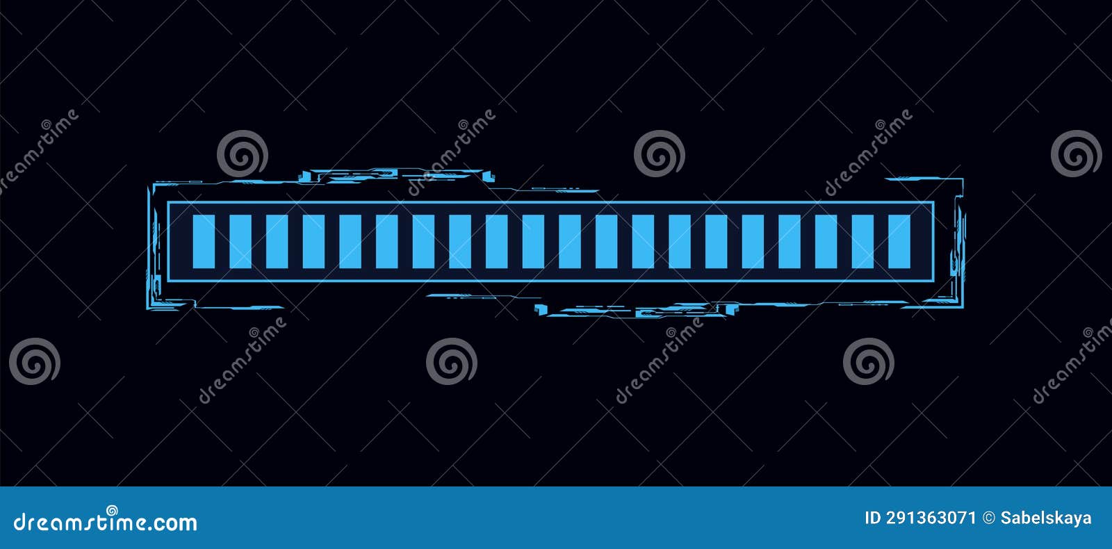 Futuristic Loading Frame for Interface Hud Gui Game, Vector Digital ...
