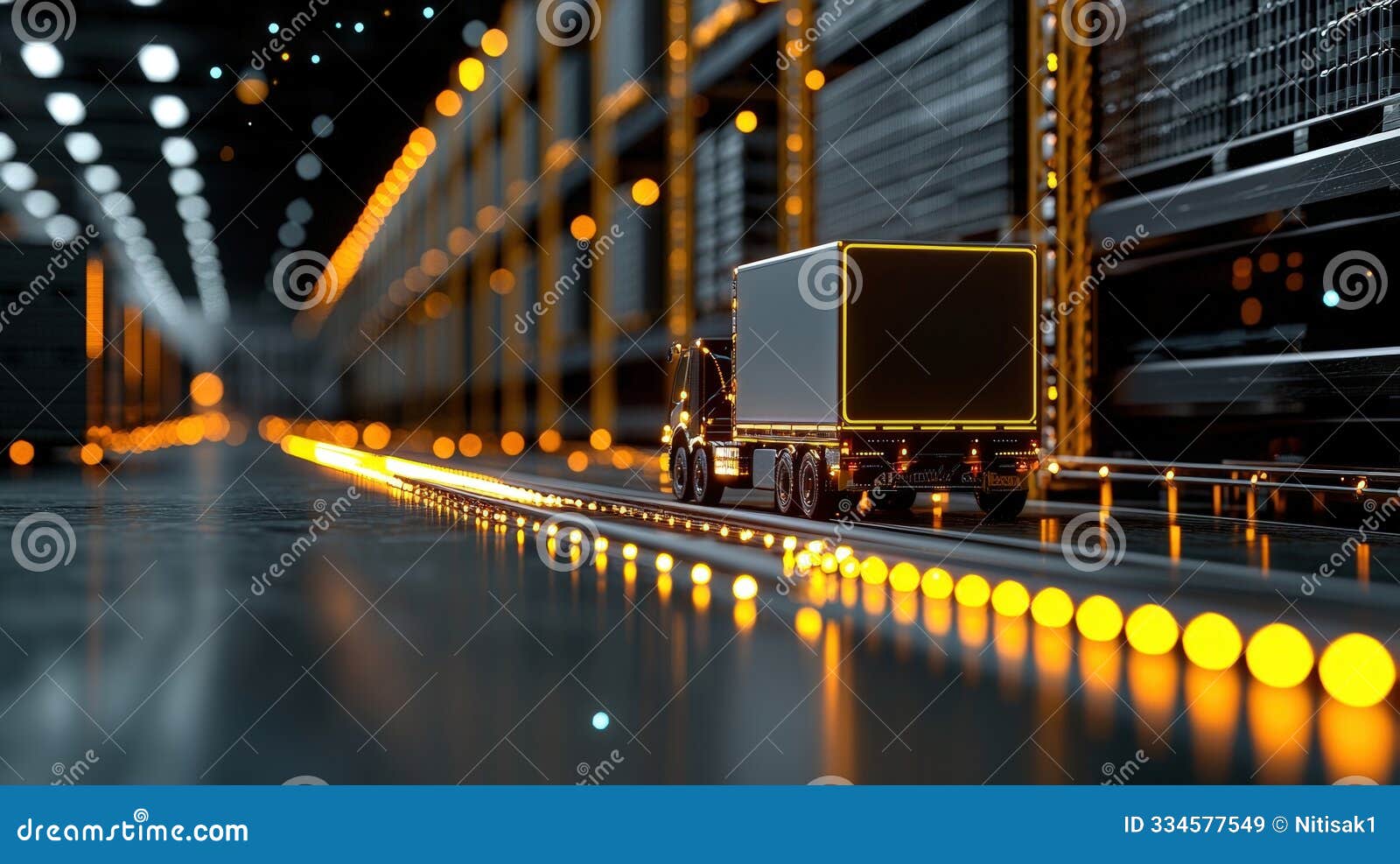 A Futuristic Logistics Warehouse Showcasing Automated Processes ...