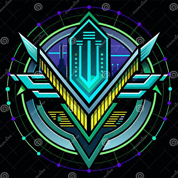 A Futuristic Logo Design Incorporating Binary Code Elements within a ...